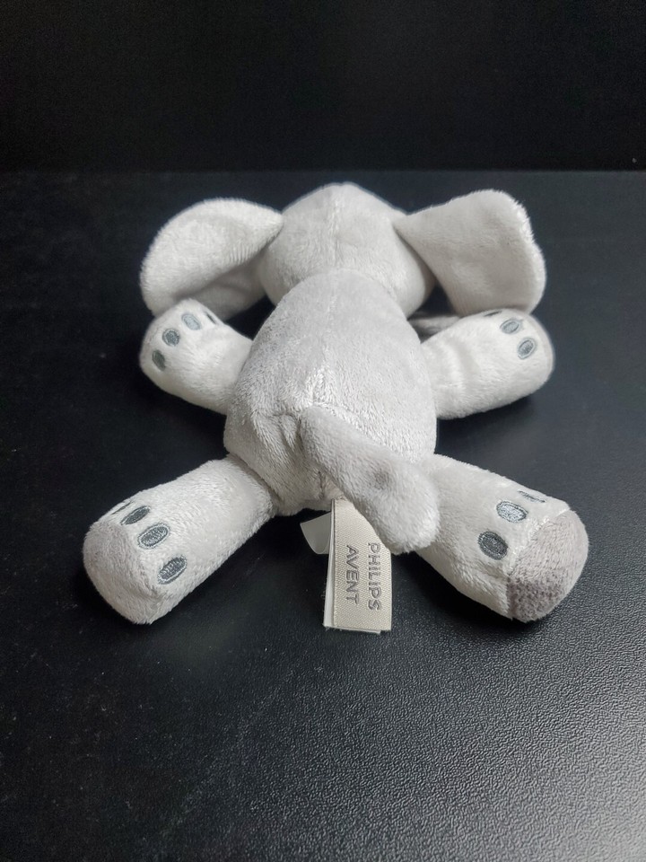 Philips Avent Soother Snuggle Baby Pacifier Holder Gray Elephant Plush ...