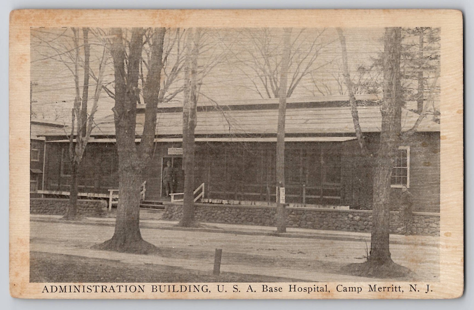 USA Army Base Hospital Admin Building Camp Merritt NJ Vtg Postcard WWI ...