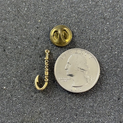 Gold Tone Jesus Fishing Hook Religious Pin Pinback #48501 | eBay