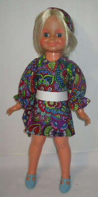 Groovy 15 " NO Doll Ideal Velvet Mia Mod Dress Headband Purple Green ...