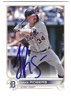 JAKE ROGERS SIGNED AUTOGRAPHED 2022 TOPPS SERIES ONE CARD DETROIT ...