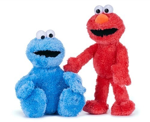 5038104066245 - Lot 2 peluches Sesame Street Cookie Monster + Elmo 38 ...