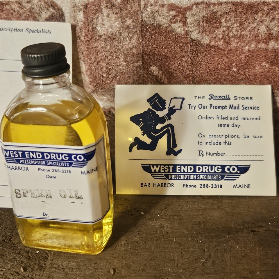 VINTAGE WEST END DRUG CO. SPERM OIL BOTTLE SEWING MACHINE, GUN OIL | eBay
