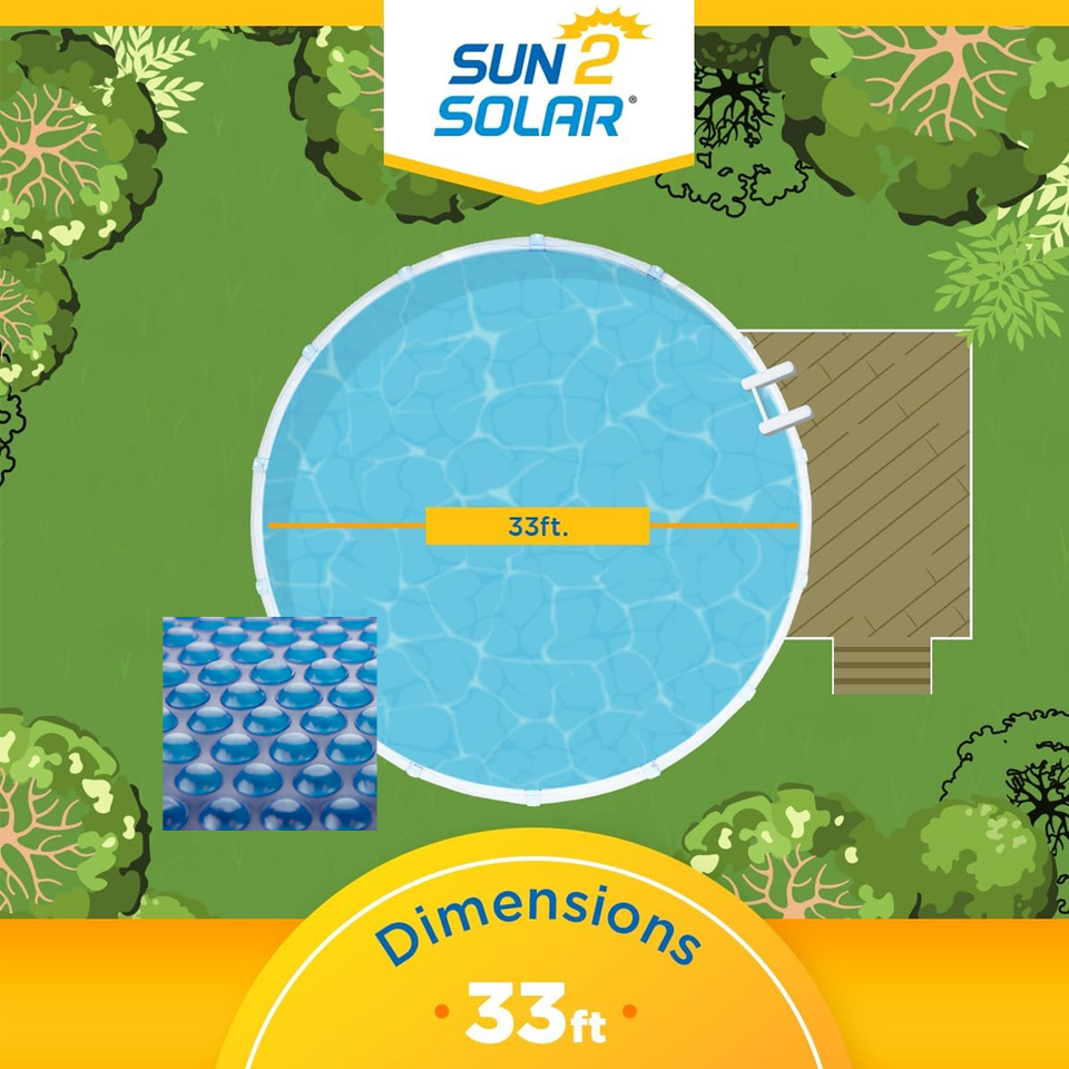 Sun2Solar 1600 Series Round Ultimate Solar Heating Pool Cover - (Choose ...