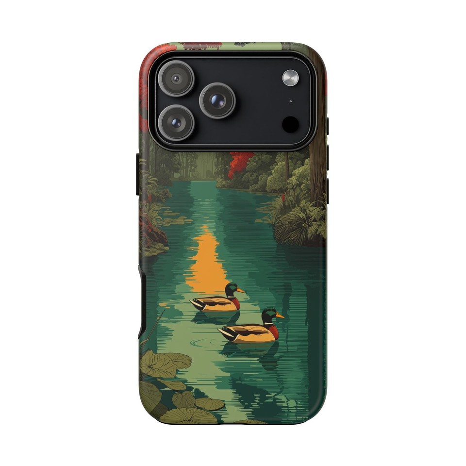 For iPhone, Samsung, Pixel | Phone Ink Case - Calm Pond Mallard Duck ...