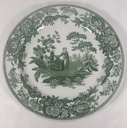 Spode Archive Collection Green & White Girl At Well Dinner Plate 10.5 ...