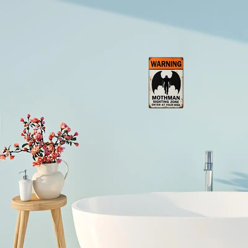Aluminum Vintage Mothman Warning Tin Metal Signs Home Décor 8x12 | eBay