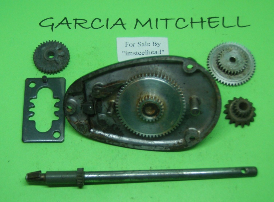 1 Garcia Mitchell 300 Cover Plate & Gear Set Good Cdn Reel Parts (Tray ...