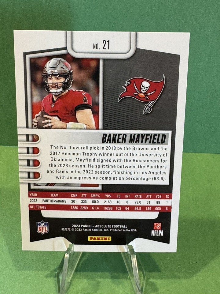 2023 Panini Absolute Baker Mayfield Tampa Bay Buccaneers Base #21 | eBay