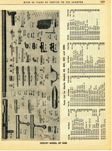 1963 Print Ad of Marlin Model 80 80E 80C & 80DL Rifle Parts List | eBay