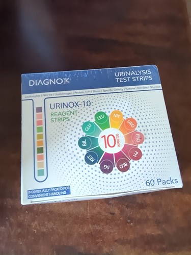 Diagnox Urinox-10 Urinalysis Test Strips 60 Packs. New Sealed Box. Exp ...