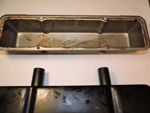 SBC stamped steel valve covers with dual stacks satin black NASCAR Hot ...