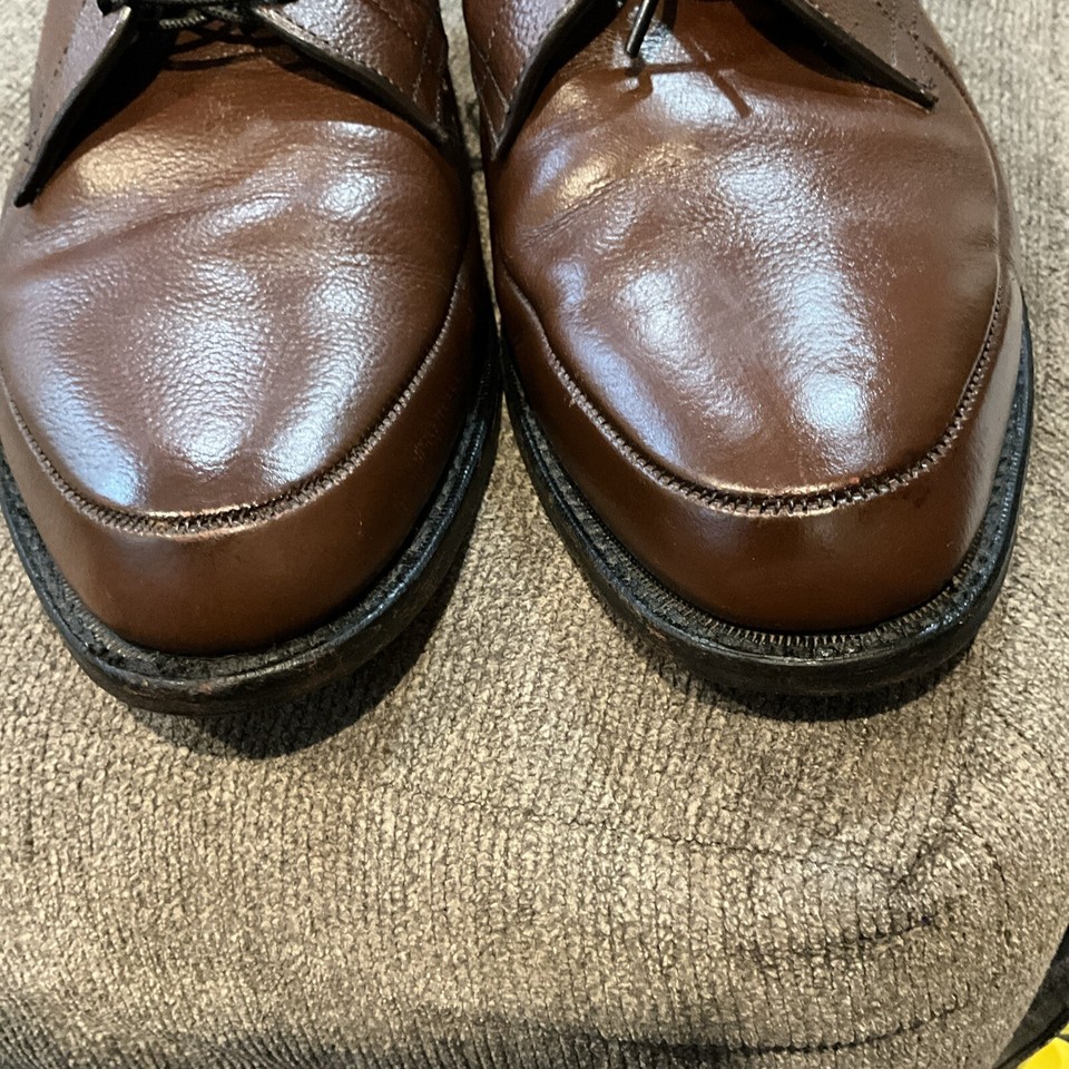Vintage Walk-Over Shoes Mens Derby Oxford Apron Toe Brown 9 1/2 EEE | eBay
