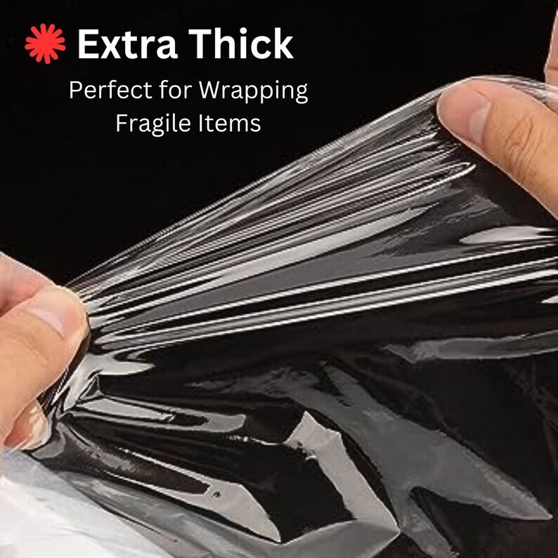 6 X STRONG ROLLS BLACK PALLET STRETCH SHRINK WRAP PARCEL PACKING CLING ...