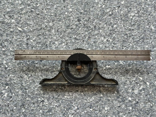 12" Combination Protractor Tri- Square Angle Ruler Machinist Measuring ...
