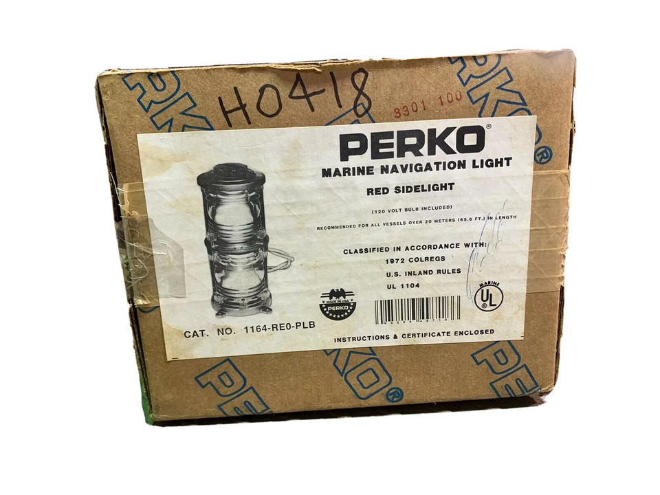 Perko Marine Navigation Light Red Sidelight For 120V - Bulb Included | eBay