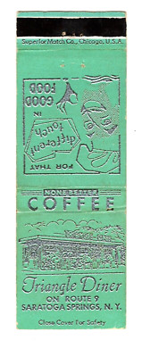 TRIANGLE DINER matchbook matchcover - SARATOGA SPRINGS, NEW YORK | eBay