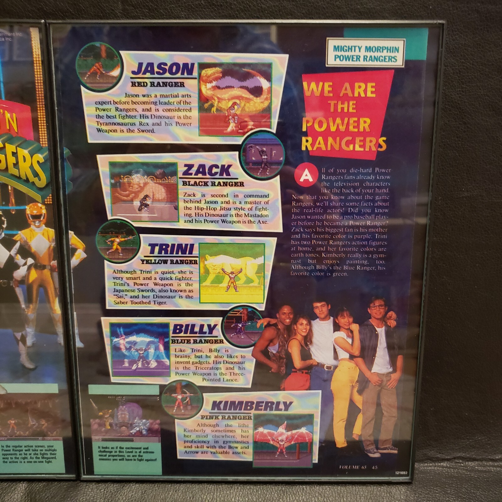 FRAMED Retro 1994 Mighty Morphing Power Rangers ad/poster Video Game ...
