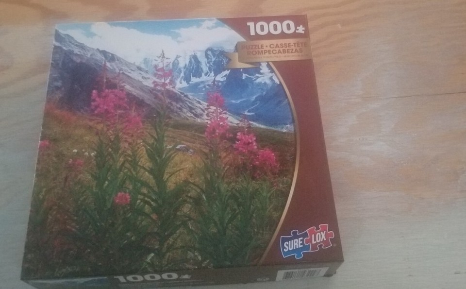 1000 Piece Sure Lock Jigsaw Puzzle Mountain Scene (bottom of the box is ...