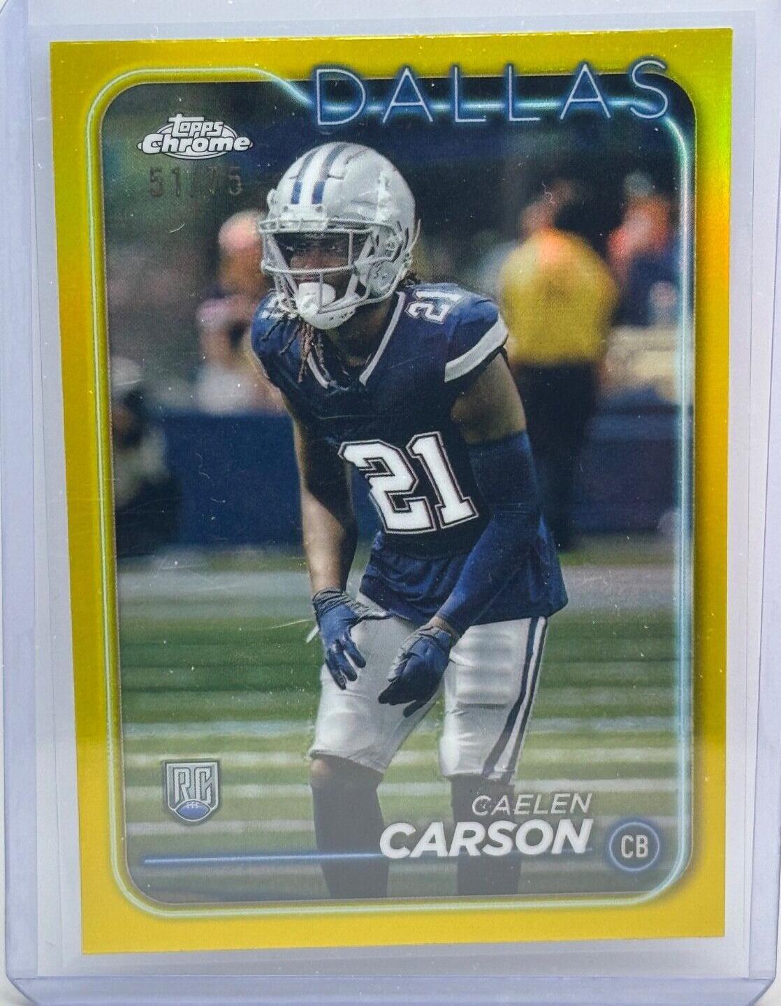 2024 Topps Chrome - Rookies Caelen Carson #276 Yellow Refractor /75 (RC ...