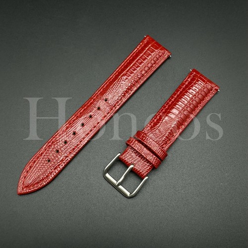 20 22 MM Red Genuine Leather Lizard Watch Band Strap Quick Release Fits ...