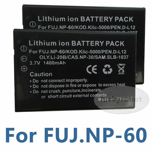 2x Rechargeable 3.7v Li-ion Battery Pack For Usance NP-60 NP60 Model US ...