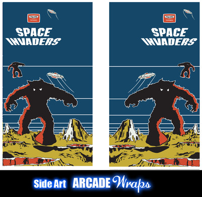 Space Invaders Arcade Side Artwork Panel Stickers Graphics Laminated ...