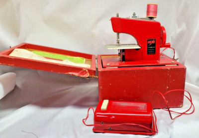 Vintage Battery 'Electric Frankonia ' Sewing Machine Litho Tin Toy ...