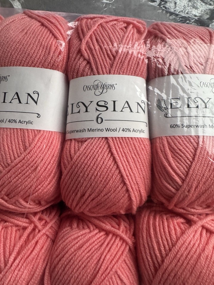 Lot Of 10 Cascade Elysian 6 PLY - Salmon Rose (Color #60) Yarn | eBay