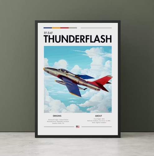 Rf-84f Thunderflash Print - Republic Aviation Art, Fighter-bomber | eBay