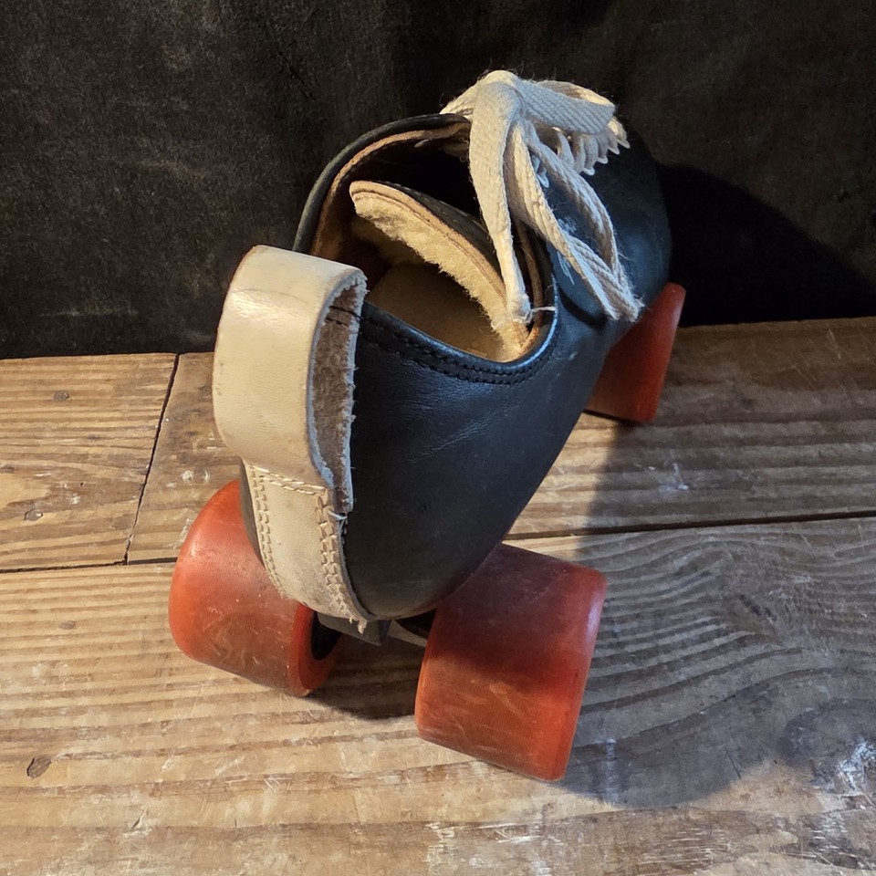 Riedell Grand Prix Vintage Speed Skates Men's Size 6.5 Black Red Wheels ...