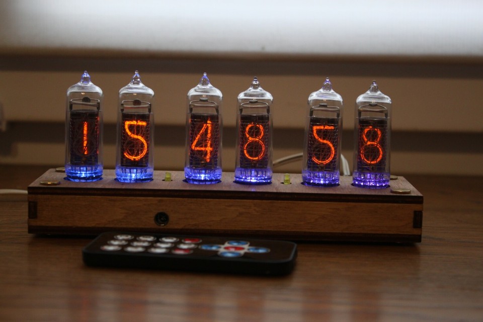 Nixie tube clock || include IN-14 tubes and plywood case || retro ...