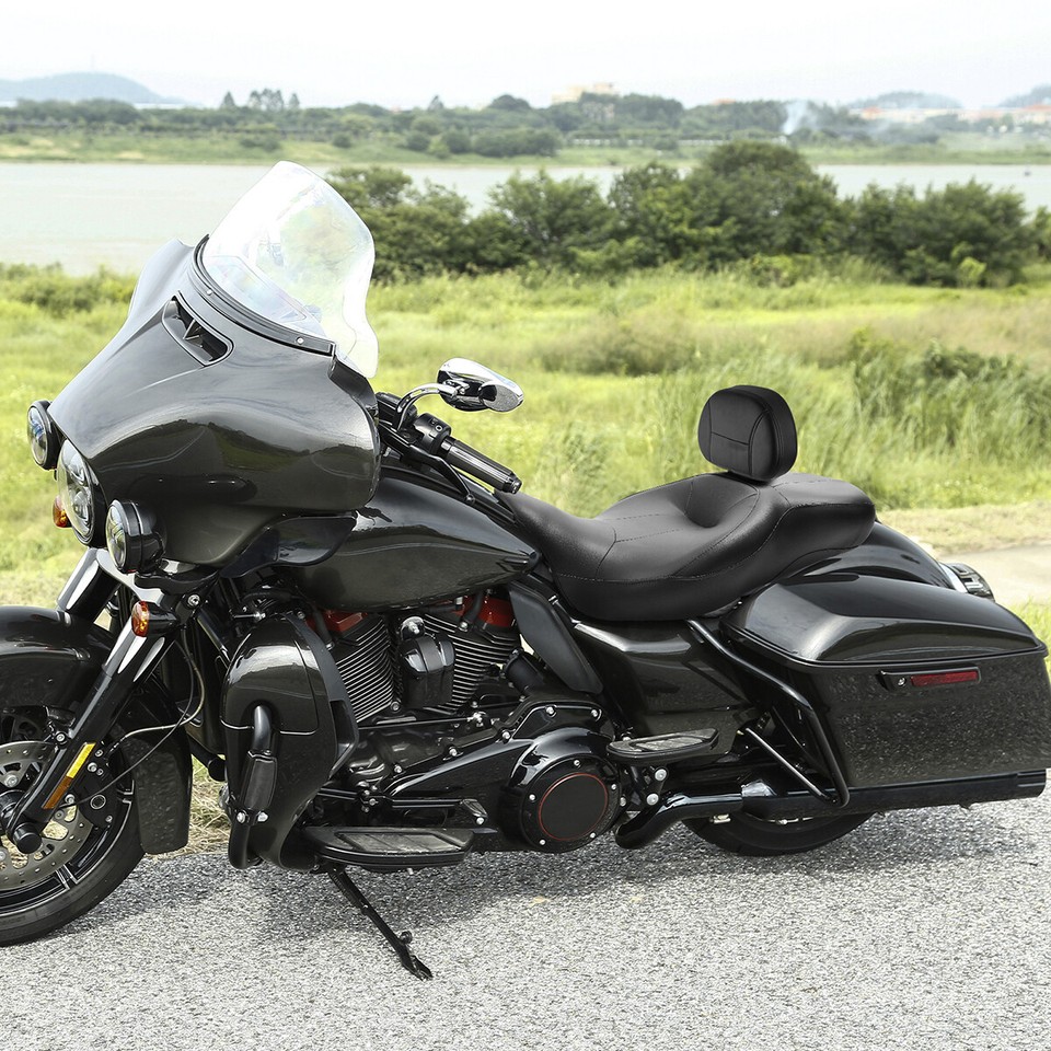 Black Driver Back Rest Backrest Fit For Harley Touring Street Road ...