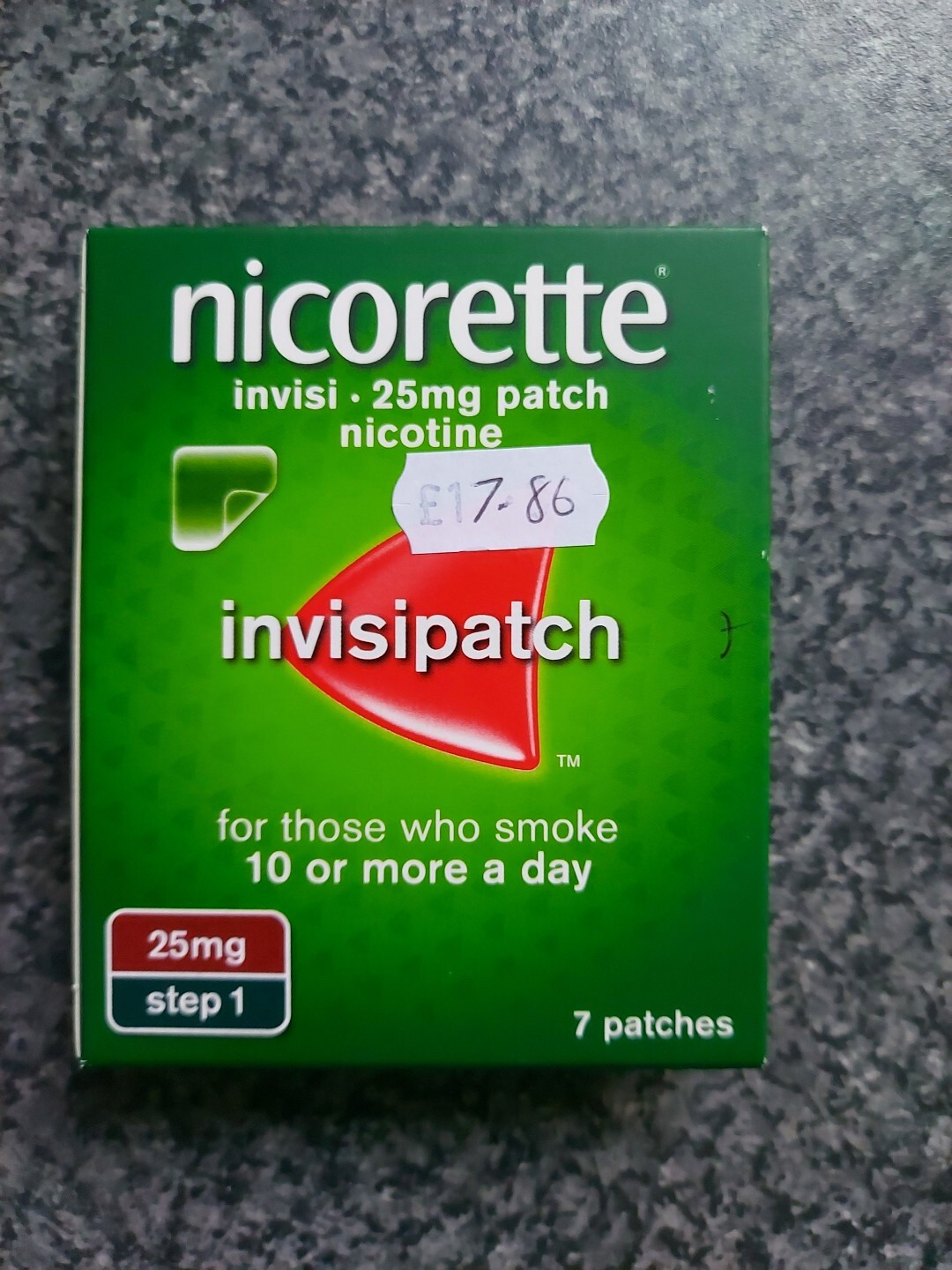 Nicorette Step 1 Invisi 25mg Nicotine Patches, Pack of 7 5010123730314 ...
