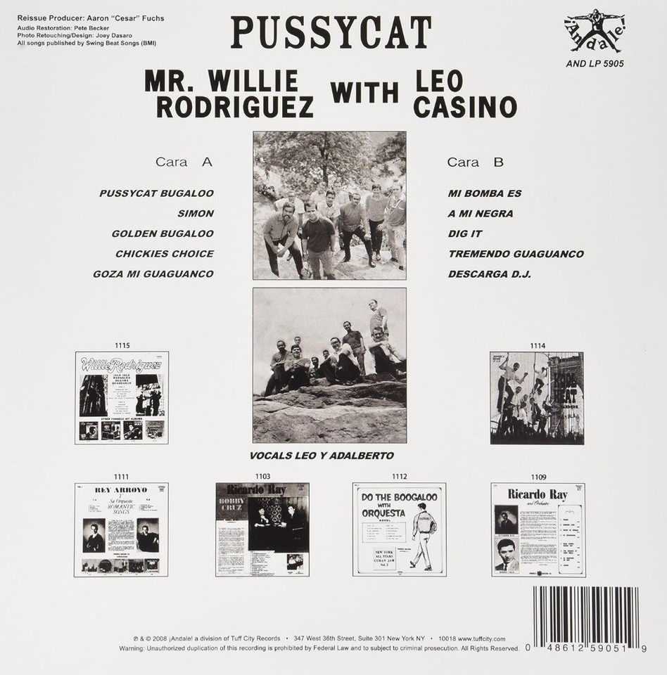 WILLIE RODRIGUEZ WITH LEO CASINO LP HEAT WAVE CANTAN LEO Y ADALBERTO ...
