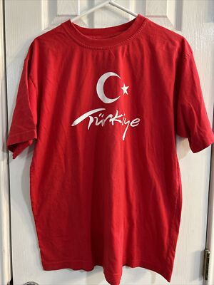 Turkiye T Shirt Mens Xxl Red Turkey Turkish Flag National Team Moon ...