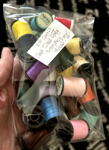 Lot 24 COATS CLARK DUAL DUTY THREAD SPOOLS SEWING Assorted Colors Small ...