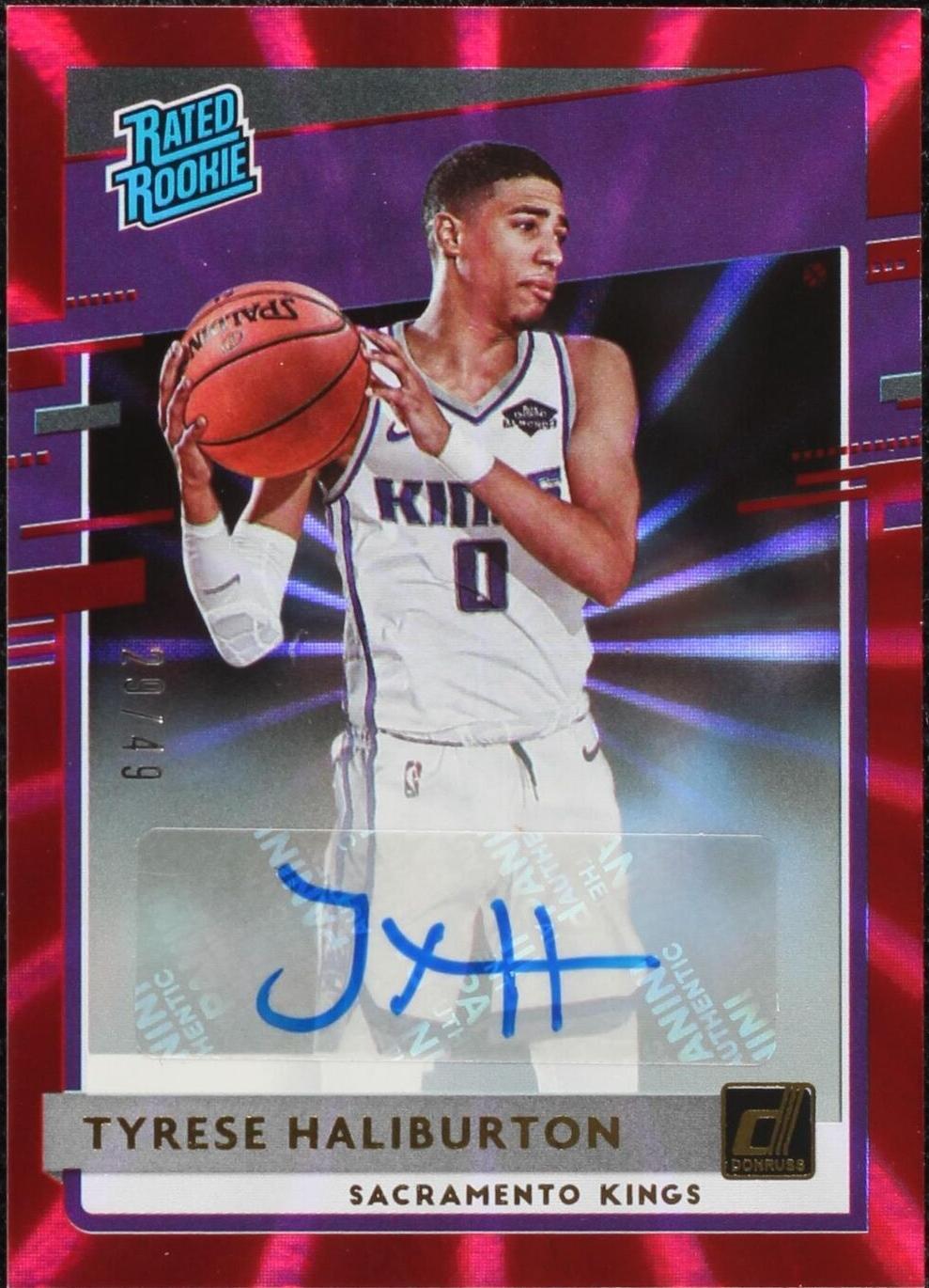 2020-21 Panini Donruss - Rated Rookies Tyrese Haliburton #231 Red Laser ...