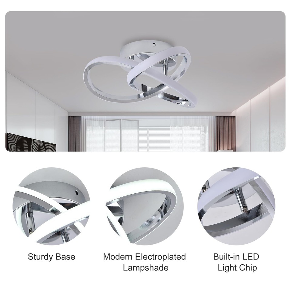 Hallway Light 20W LED Ceiling Lights Semi Flush Mount Chandelier ...