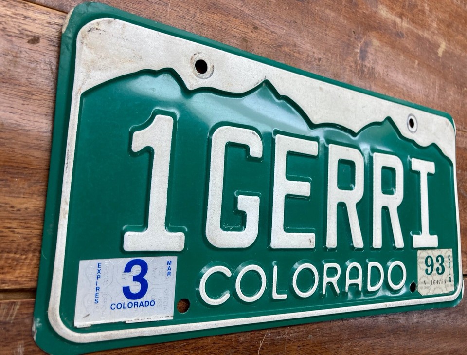 COOL, UNIQUE 1993 COLORADO PERSONALIZED VANITY LICENSE PLATE "GERRI ...