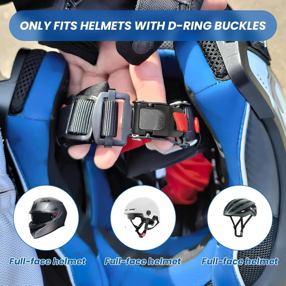 Helmet Quick Release Buckle Kit Stainless Steel Ratcheted Chin Strap ...