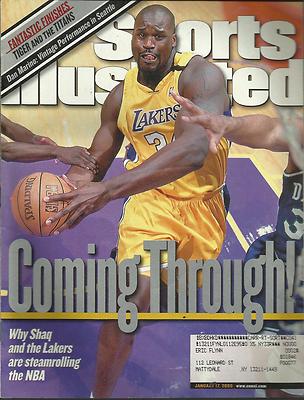 LOS ANGELES LAKERS SHAQUILLE O'NEAL 2000 SPORTS ILLUSTRATED MVP 15X ALL ...