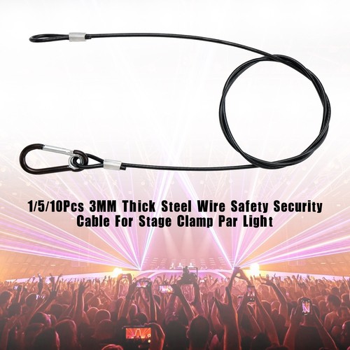 1/5/10Pcs 3MM Thick Steel Wire Safety Security Cable For Stage Clamp ...