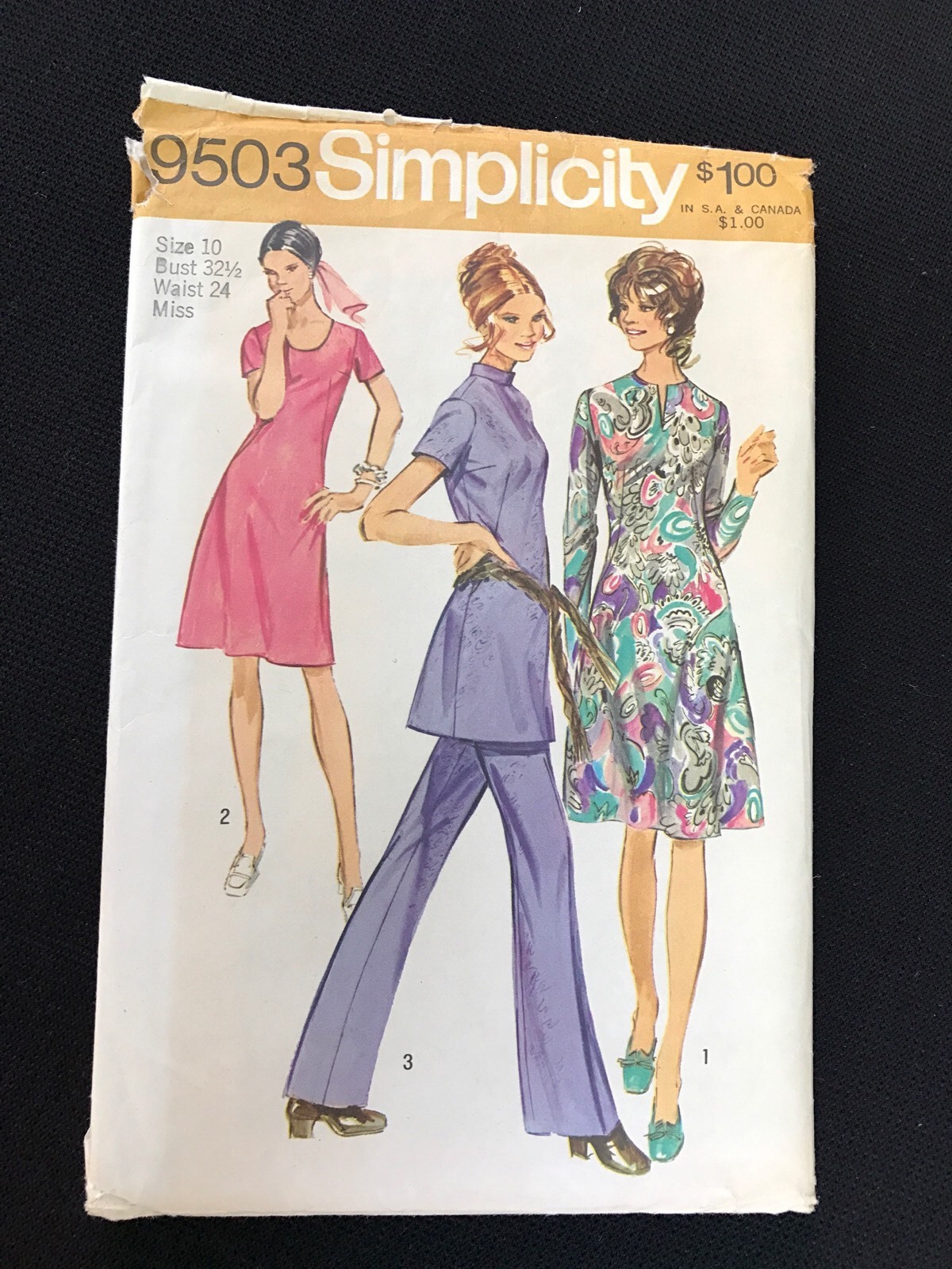 VINTAGE SIMPLICITY #9503 PATTERN FOR MISSES SIZE 10 DRESS OR TUNIC WITH ...