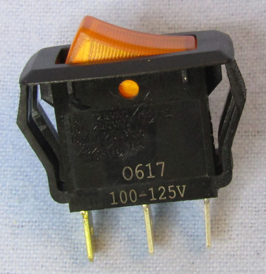 Philmore 30-740 SPST OFF-ON, Amber Snap-In Appliance Rocker Switch 20A ...