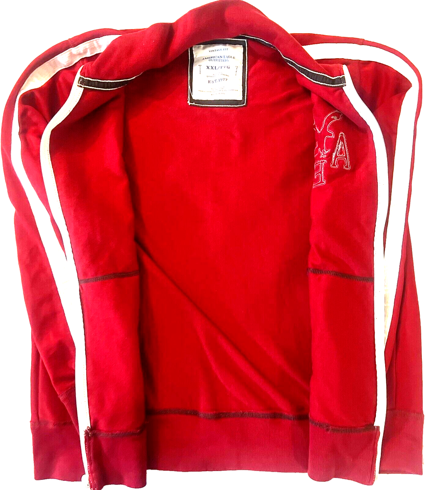 American Eagle Outfitters, men's vintage red full zip jacket size XXL ...