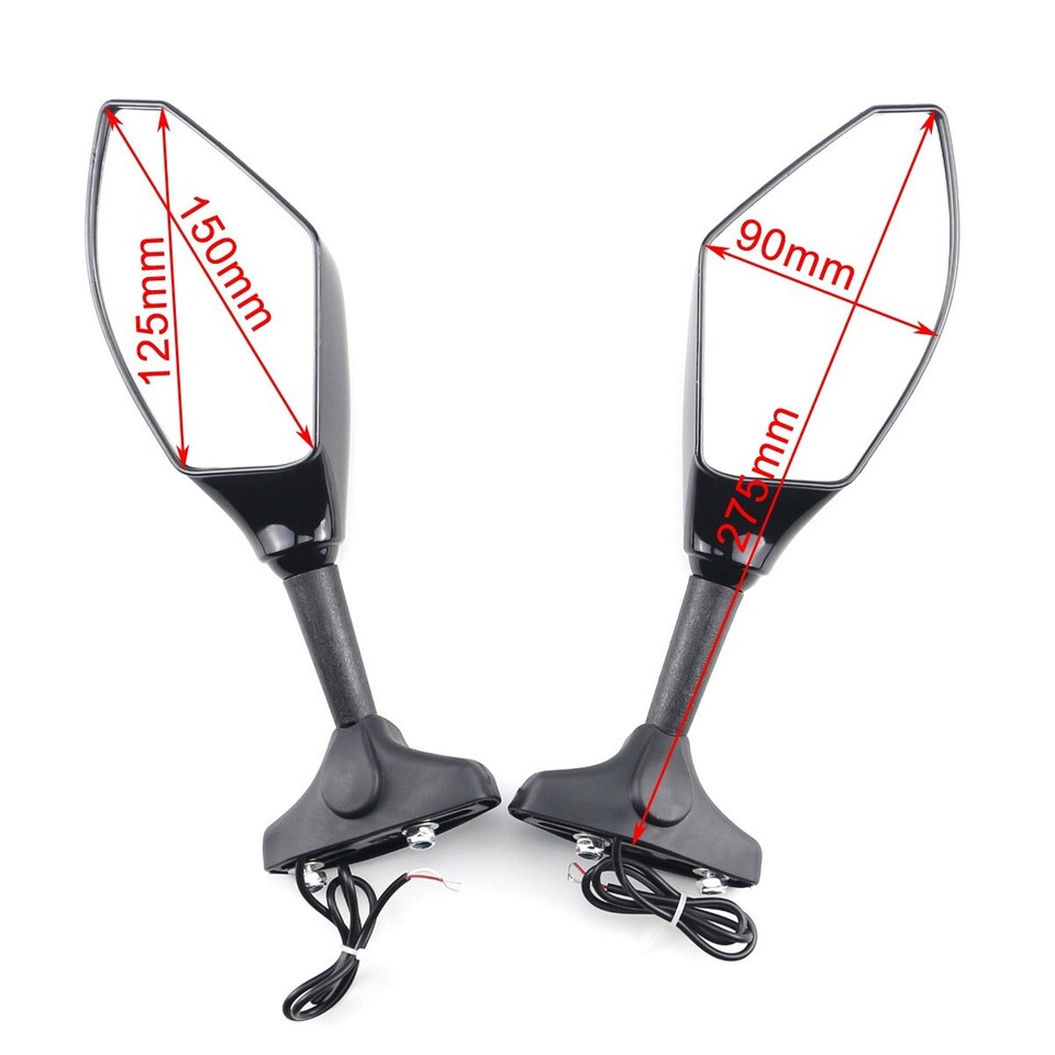 Rearview Mirrors With Turn Signals LED For Kawasaki Ninja 650R ER6F ...