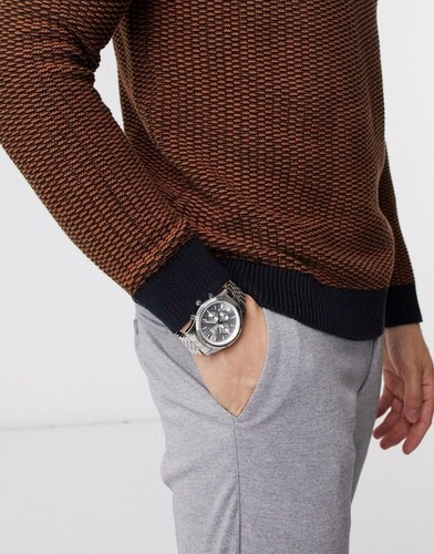 MICHAEL KORS MK8405 Lexington Chronograph Silver Dial Men's Wrist Watch ...