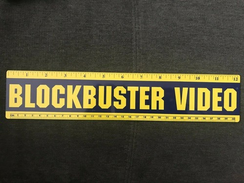RARE Blockbuster Video 12" Plastic Flexible Ruler + Conversion Tables ...