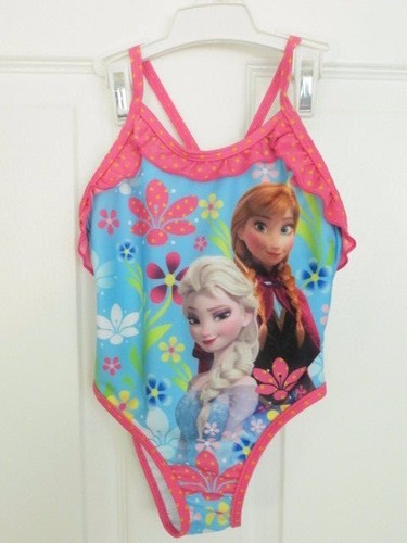 NEW DISNEY TODDLER GIRLS SWIM BATHING SUIT FROZEN ANNA & ELSA UPF+50 2T ...